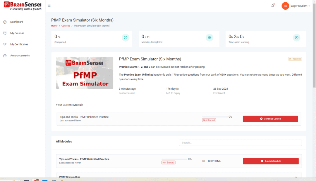 PfMP® Exam Simulator - 6 Months Access